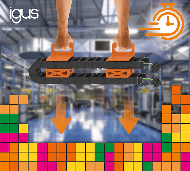 Position ready-to-install e-chain cable carriers easily, quickly, and ...